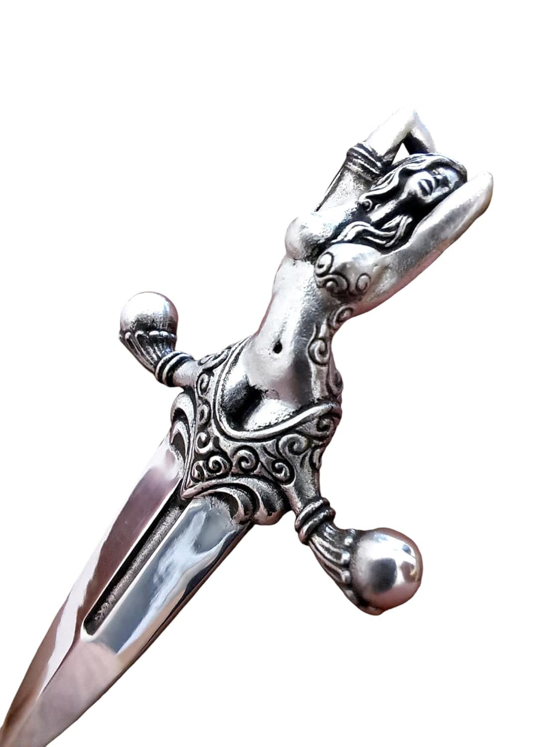 Sword Woman Silver Pendant, Sterling Silver 925 Sword with Female ...